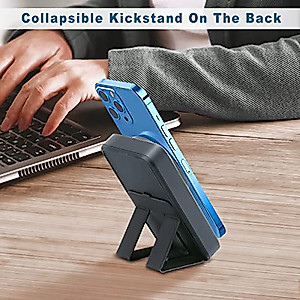 Magnetic Power Bank,10000mAh Portable Rechargeable Wireless Magnet Battery Pack with Kickstand,USB Type C External Charger Qi Compatible for MagSafe Mag Safe Tech,Apple iPhone 12 13 Mini Pro Max 14