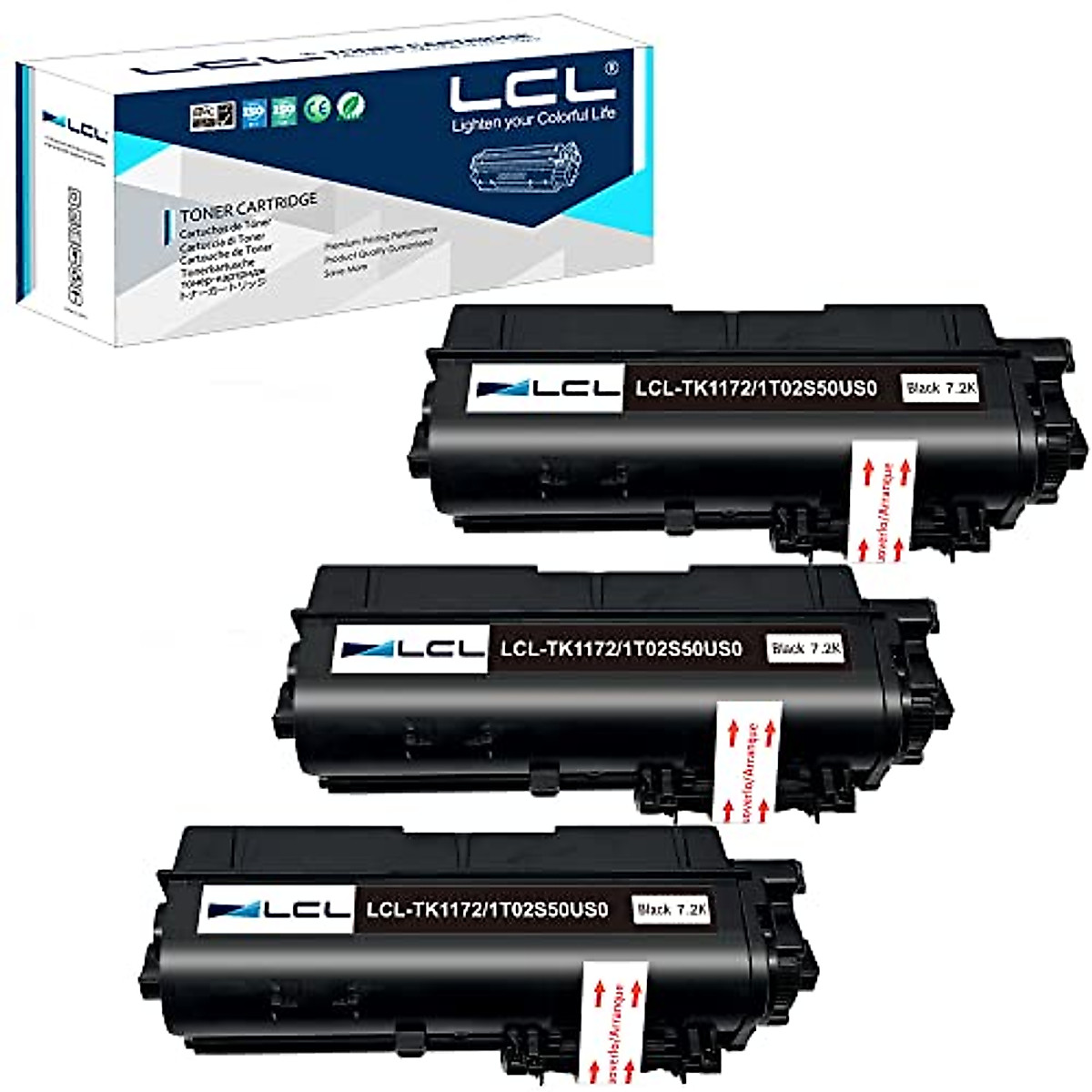 LCL Compatible Toner Cartridge Replacement for Kyocera TK1172 TK-1172 1T02S50US0 EcoSys M2040 DN M2540 DN M2540 DNE M2540 DNW M2540 Series M2640 IDW (3-Pack Black)