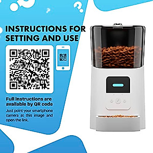 PUREVACY Automatic Cat Feeders with App. 6L Capacity Automatic Cat Food Dispenser with Programmable Timer, Voice Recorder. WiFi Cat Feeder Automatic. Automatic Pet Feeder for Dry Food