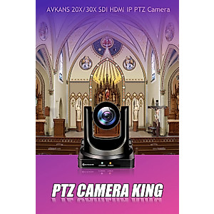 AVKANS 20X SDI PTZ Camera with IP Joystick Controller Kits for Live Streaming, 20X HDMI PTZ Camera Bundle Kits, 3 Units of PTZ Camera and 1 Joystick Controller