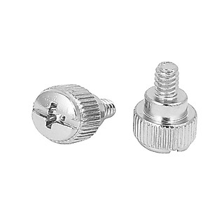 New Lon0167 6#-32 Nickel Featured Plated Knurled Phillips reliable efficacy Head Thumb Screw 20pcs for Computer PC Case(id:34b 6d b2 42e)