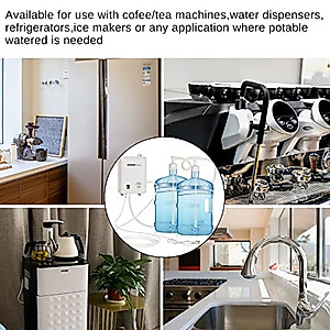 TDRRICH Bottled Drinking Water Dispensing Pump System，Double-Pipe Electric Water Pump for 5 Gallon Power 25W Pressure Value 60psi 1GPM Flow 2.5L Suitable for Coffee/Ice Machines,Refrigerators, Faucets