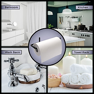 Wrought Iron Wall Mount Basic Paper Towels Holder for Kitchen, Rustic Towel Rack