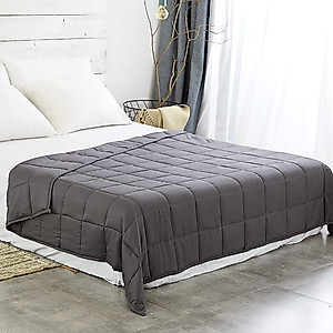 Syrinx Cooling Weighted Blanket Queen Size (15 Pounds 60''x80'' for Adult), Breathable Fabric with Premium Glass Beads, Heavy Blanket Suit for Person About 140lbs, Dark Grey