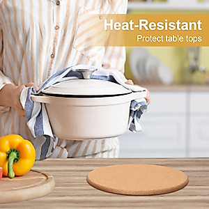 16 Pack Cork Trivet 8 Inch Cork Coaster Thick Cork Trivets for Hot Dishes and Hot Pots Heat Resistant Multifunctional Cork Board Hot Pads for Table Countertop