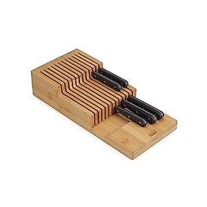 Joseph Joseph DrawerStore Knife Organizer, holds up to 12+ knives, Kitchen Organization & Drawer Storage, Bamboo