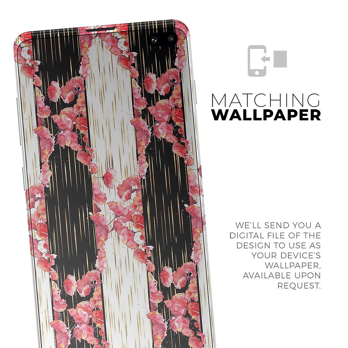 DesignSkinz Karamfila Watercolo Poppies V6 Protective Vinyl Decal Wrap Skin Cover Compatible with The Samsung Galaxy S20 (Screen Trim & Back Glass Skin)