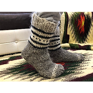Wool socks for women, Hand Knitted Woolen Socks of natural wool, Wool socks for men, Large Sizes, Extra Thick, Bed wool socks, Winter socks, Warm socks, Cozy socks, Made In Ukraine (Men's 11-11.5)