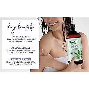 PHARM TO TABLE Hemp Oil & Retinol Anti-Aging Body Lotion, Locks In Moisture, Cruelty And Paraben Free Skin Care, 32oz/960ml