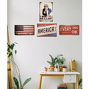 ERLOOD Made in America Retro Metal Vintage Tin Sign 12 x 8