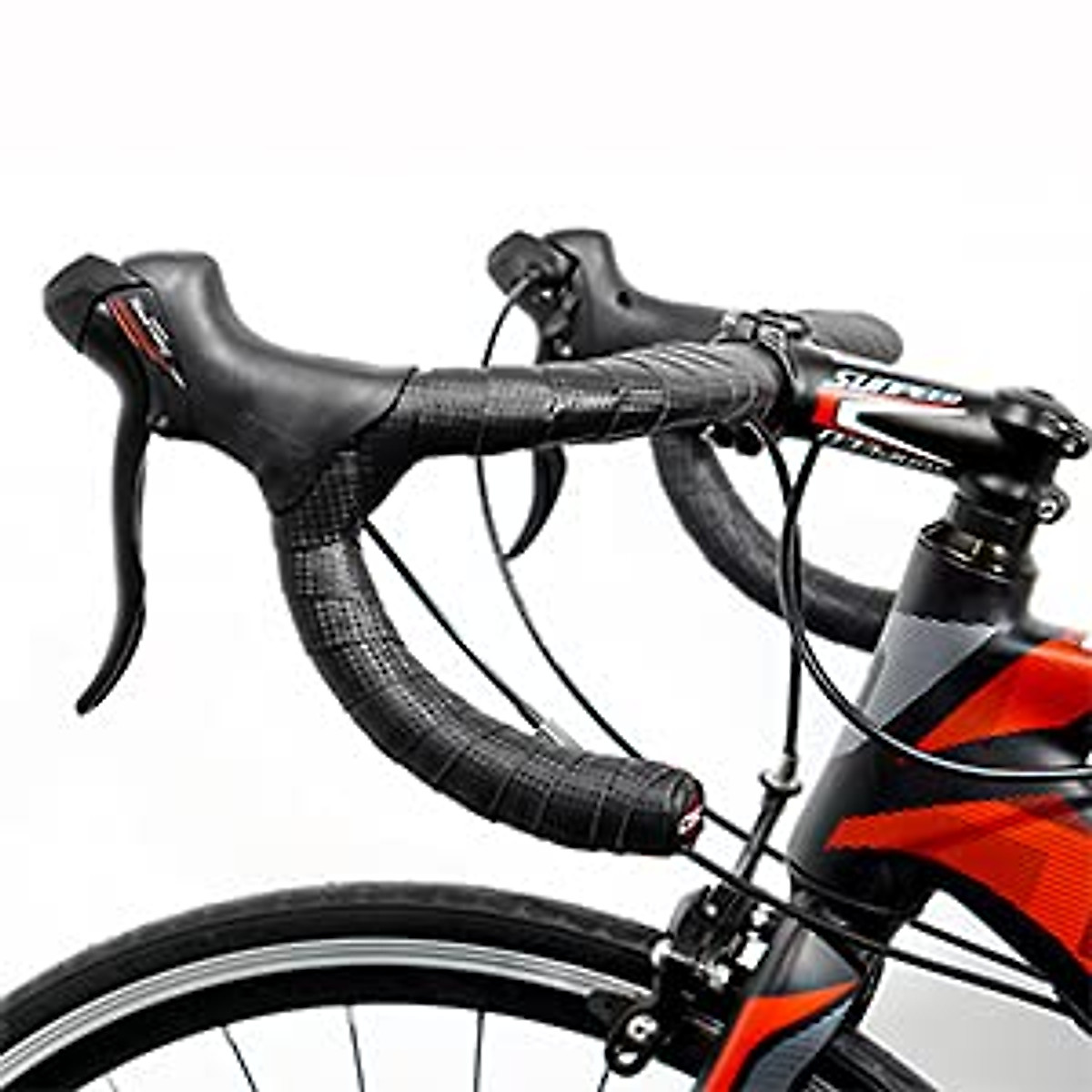 CNC Bike Handlebar Tape, Road Bicycle Bar Tapes, 2 Pcs Cycling Handle Wraps for Mountain Bike, Black/Blue/Green/Red/White/Yellow/Pink (Carbon Pattern)