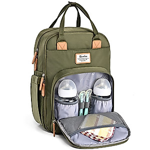 RUVALINO Multifunction Dipaer Bag Backpack & Reusable Baby Wet Dry Bag, Baby Shower Gifts Baby Essentials for Mom and Dad, Convenient Travel kit for parents