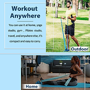Resistance Bands for Working Out Women and Men, Physical Therapy Bands, Elastic and Exercise Bands Set for Stretching, Suitable for Rehab, Yoga, Pilates, Gym, Home Exercise (Five Colors)