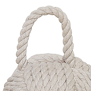 Creative Co-Op Nautical Rope Knot Cotton Door Stop, Ivory