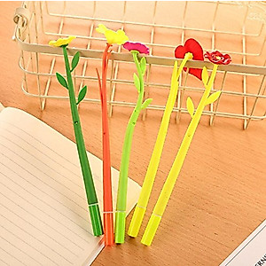 WIN-MARKET Fashion Cute Colorful Cute Kawaii Lovely Flower Flora Leaf Gel Ball Pen Office School Supply Stationery (8PCS)