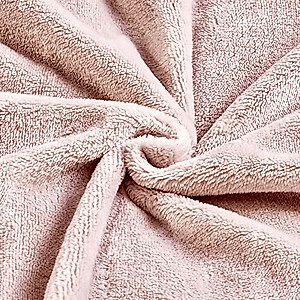 Mocaletto Luxury 3 Layers Fleece Throw Blanket,650 GSM Thick Decorative Warm Blanket Twin Size 60" x 80", Soft Velvet Winter Blanket for Sofa Couch Bed,Washable & Breathable,Pink