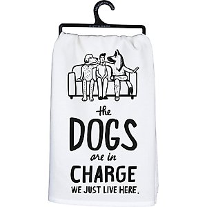 Primitives by Kathy Decorative Kitchen Towel- The Dogs are in Charge