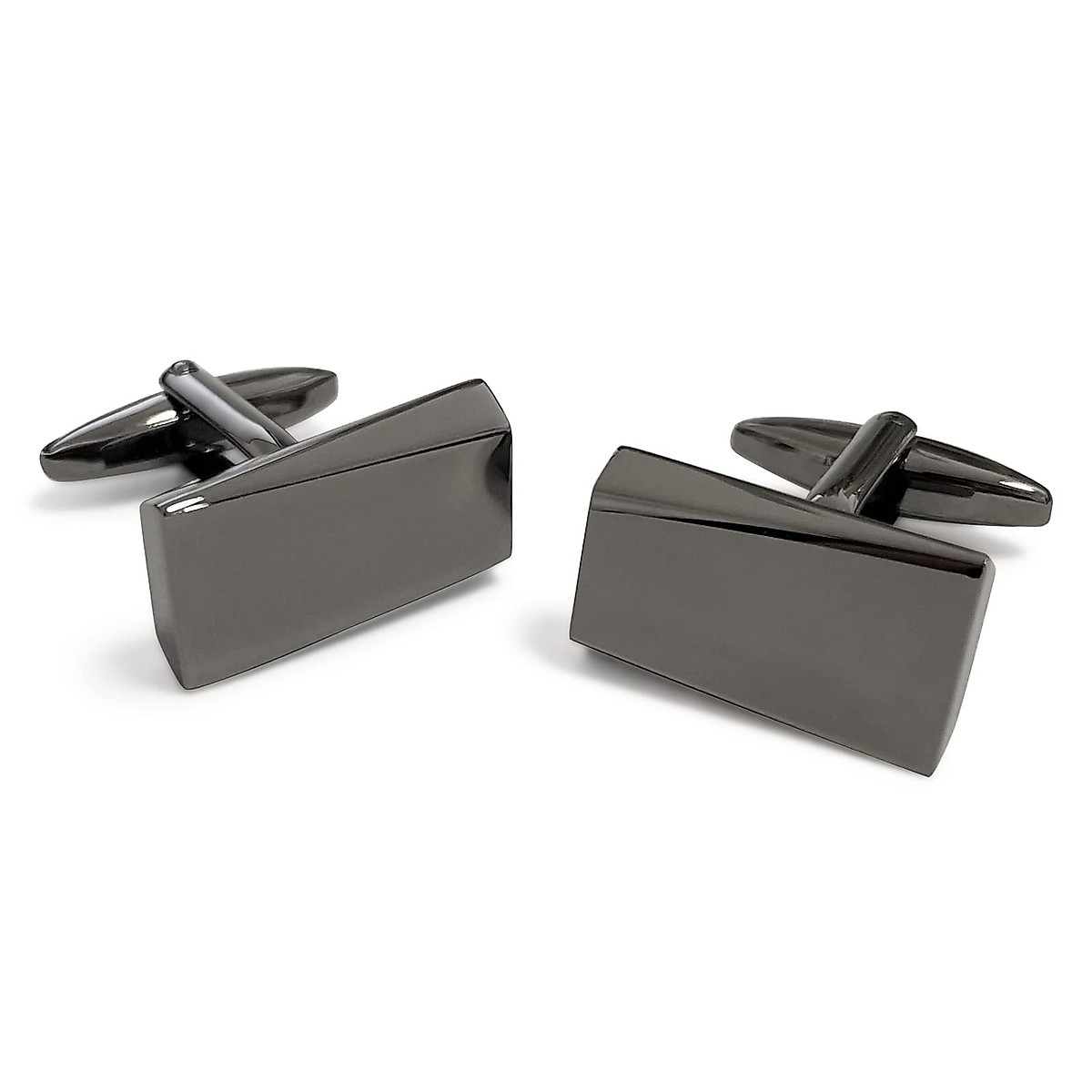 MERIT OCEAN Black Classic Cufflinks for Men Stainless Steel Wedding Business Gifts
