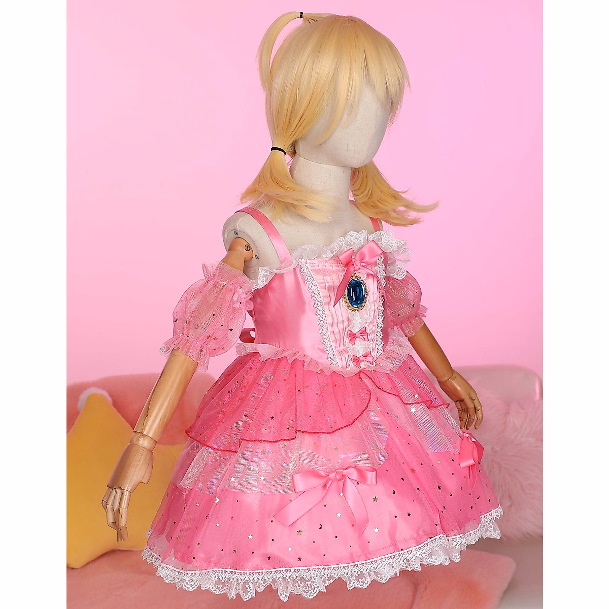 haikyuu Girls Pink Princess Cosplay Dress Birthday Party Dress up Halloween Costume (pink, large)