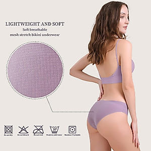 LEVAO 10 Pack Seamless Underwear for Women No Show Cheeky Bikini Panties Breathable Silk Touch Brief S-XL