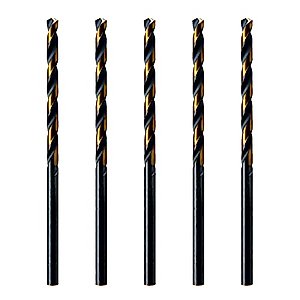 MAXTOOL 4.0mm 5pcs Identical Jobber Length Drills HSS M2 Twist Drill Bits Metric Fully Ground Black & Bronze Straight Shank Drills; JBM02H10R040P5