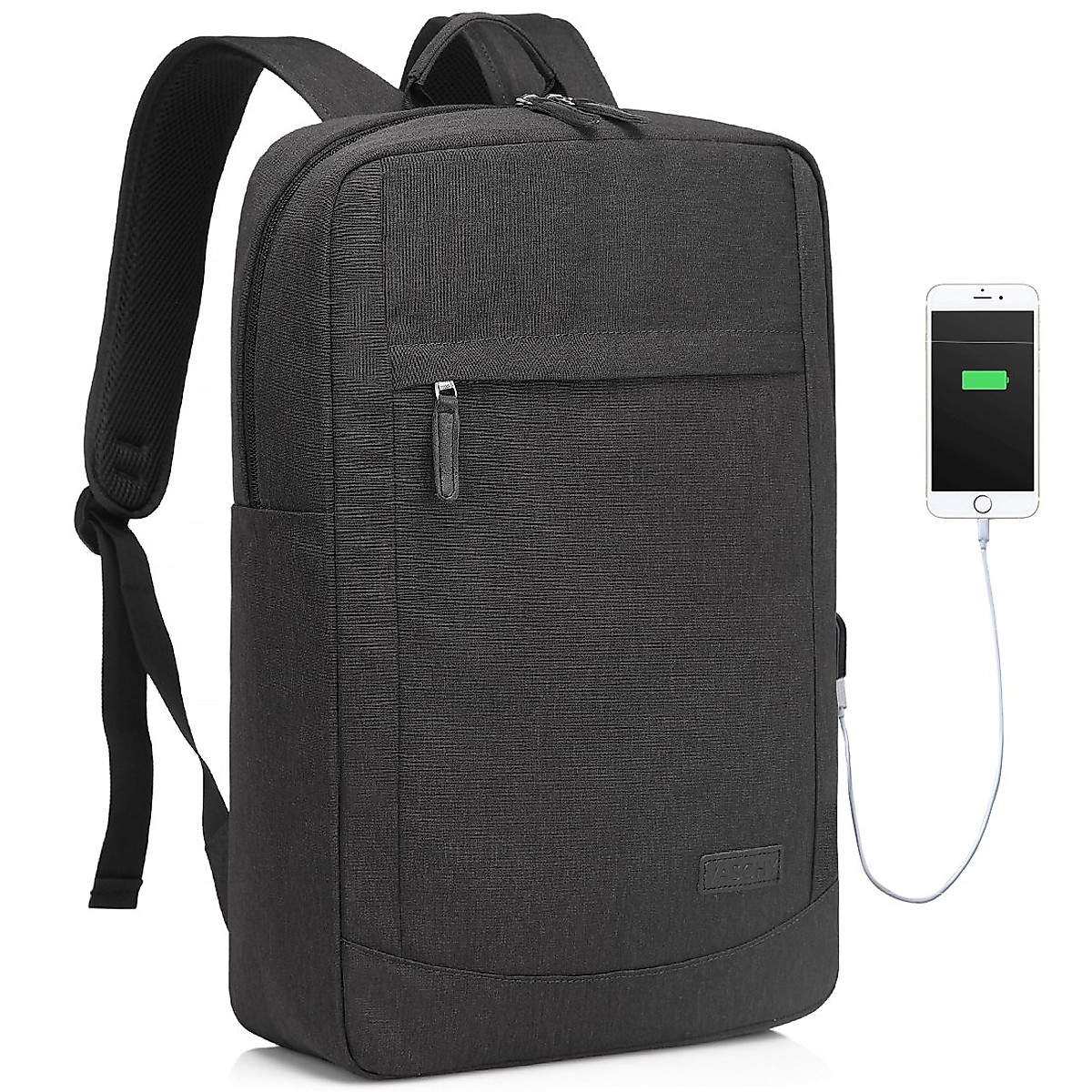 VASCHY 17 inch Laptop Backpack for Men with USB Port Lightweight Slim Business Backpack