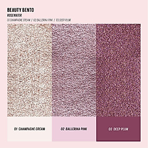 Kaja Beauty Bento Collection - Bouncy Eyeshadow Trio | Plum Rosy Tones, Travel Size, 01 Rosewater, 2019 Allure Best of Beauty Award, 0.03 Oz