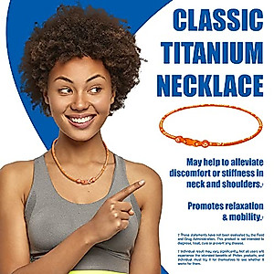 Phiten Titanium Classic Necklace - Sports Necklace with Aqua-Titanium Technology for Neck and Shoulder Tension - Elastomer Core with Micro Titanium Spheres - Black, 22 Inch