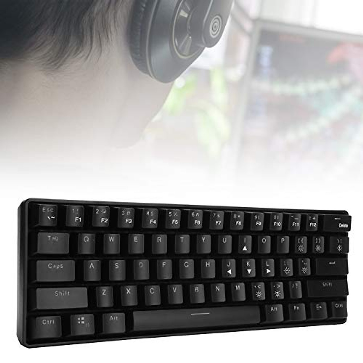 Gaming Keyboard, 9 Single Color Backlight Modes Mechanical Gaming Keyboard Ergonomic Design with 1850Mah Rechargeable Battery for Pc Gamer for Computer Laptop
