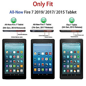 Fire 7 Tablet Case for Kids,Not Compatible with 2022 New, OQDDQO Extra Thick Protective Layer Double-Layer Shockproof in Four Corners Compatible with 9/7/5th Generation 2019/2017/2015 Release (Blue)