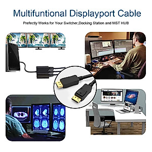 UKYEE DisplayPort to Displayport Cable 6 feet 10-Pack, Display Port(DP) to DP Cord 6ft [1440P@144Hz,V1.2 ]