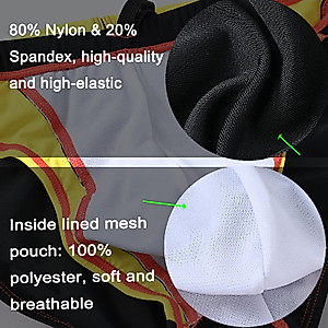 SUMABA Mens Swim Briefs with Drawstring Color Block Sexy Bikini Swimsuit Quick Dry Beach Swimwear Fashion Printed Black Yellow Swimming Suit Large Male Bathing Suit