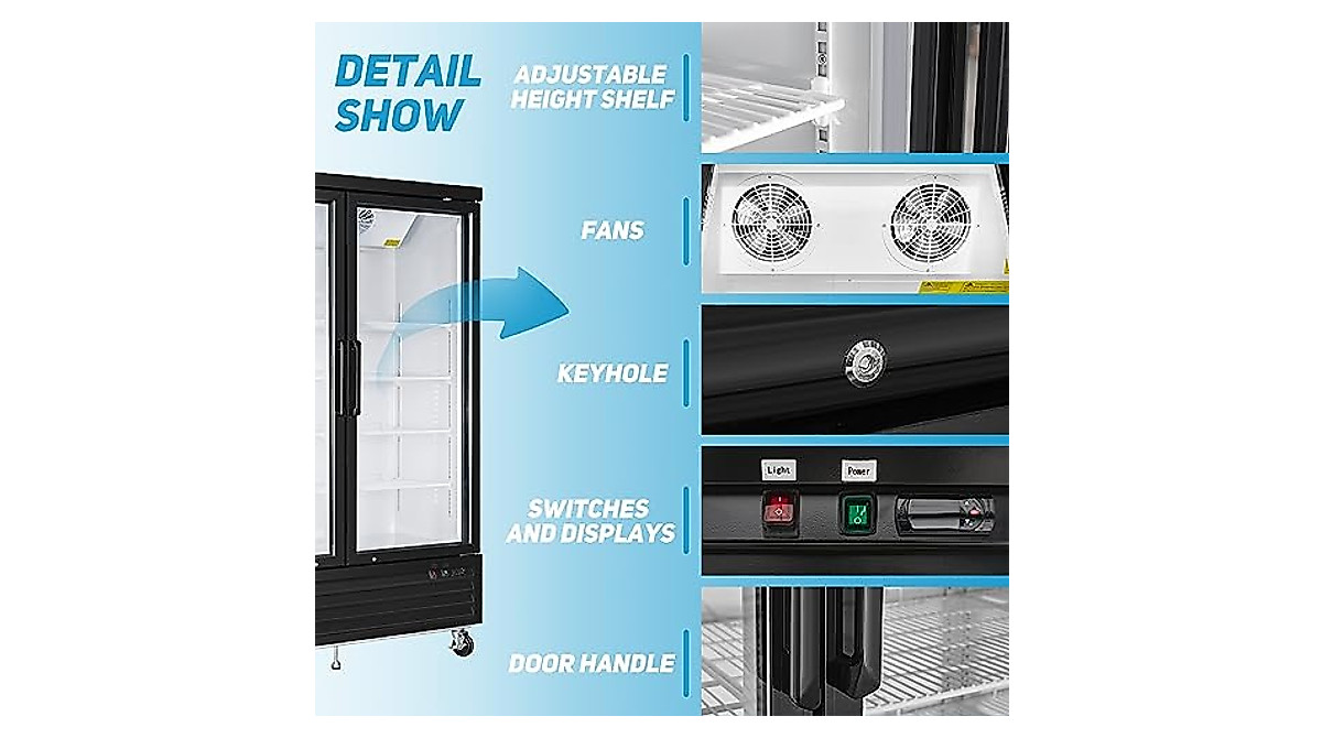 BLUELINETECH 35 Cu. Ft. Commercial Display Freezer