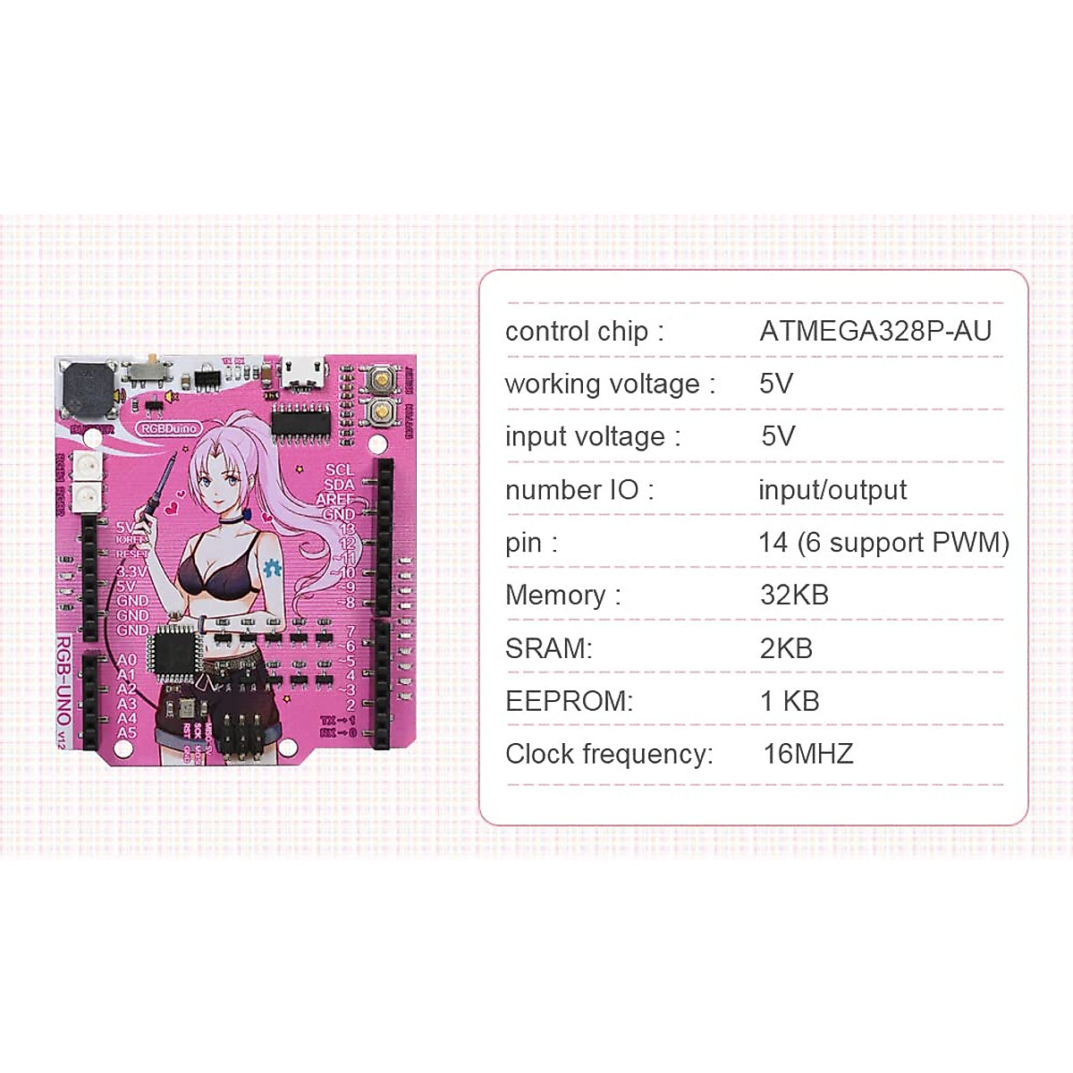 BIQU RGBDuino UNO V1.2 Jenny Development Board ATmega328P Chip CH340C VS Arduino UNO R3 Upgrade for Raspberry Pi 4 Raspberry Pi 3B