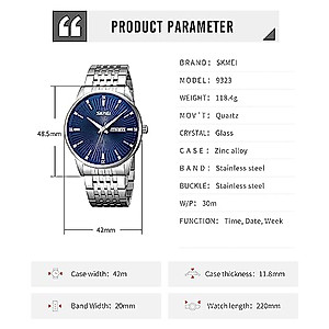 Diamond Watches for Men, Men Male Golden Big Face Business Dress Watch Waterproof LuminousLuxury Casual Quartz Analog Watches with Day Date Calendar and Stainless Steel Band