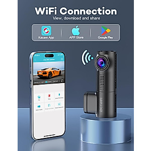 OMBAR Dash Cam 2K Built-in WiFi, Dash Camera for Cars with 0.96" LCD Display, Car Camera with 64G SD Card, Night Vision, Loop Recording, G-Sensor, 24 Hours Parking Monitor, APP, 150°Wide Angle
