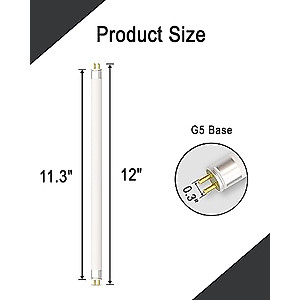 Dichroma 4 Pack T5 8W Replacement Bulb for Faicuk WS108 Wall Sconce Fly Light Trap, 12 Inch F8T5/BL UVA Fluorescent Led Bug Zapper Bulbs