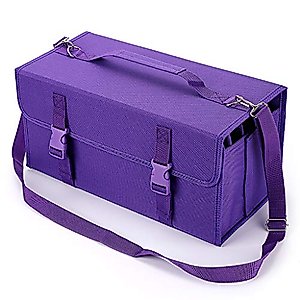 BTSKY New 171 Slots Marker Case Lipstick Organizer-Canvas Markers Holder for Markers and Sketch Markers Purple