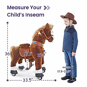 Smart Gear Pony Cycle Chocolate, Light Brown, or Brown Horse Riding Toy: 2 Sizes: World's First Simulated Riding Toy for Kids Age 4-9 Years Ponycycle Ride-on Medium