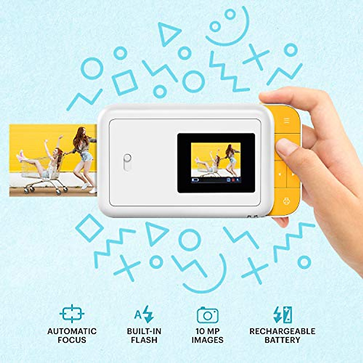 KODAK Smile Instant Print Digital Camera (White/Yellow) Photography Scrapbook Kit