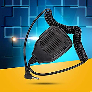 Handheld Speaker Mic,3.5mm Walkie Talkie Shoulder Speaker Microphone with PU Wire for Baofeng/Yaesu,TwoWay Radio Mic Speaker for Police,Security Personnel,Driving, Hiking,Patrol Duty