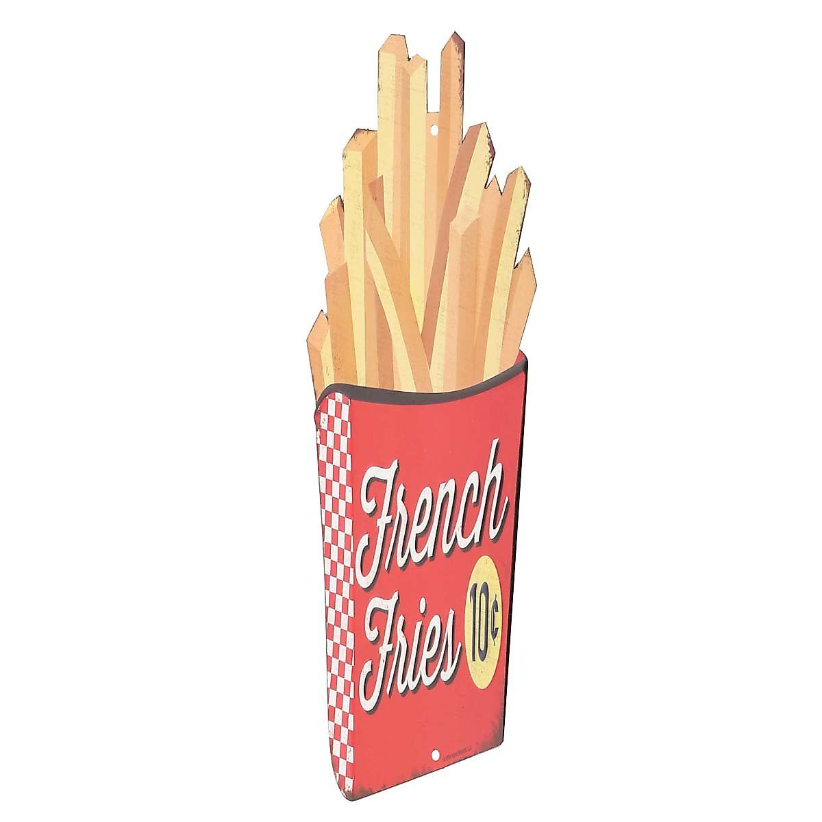 French Fries Embossed Metal Sign - Vintage Diner French Fries Sign for Kitchen or Man Cave