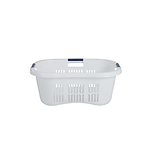Rubbermaid Laundry Basket, XL Hip-Hugger Basket, 2.1-Bushel, White, Laundry, Storage, Bathroom, Bedroom, Home Closet Clothes Basket