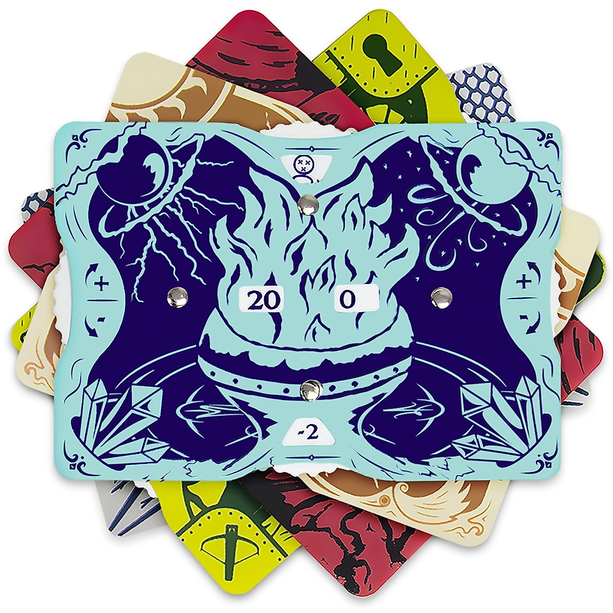 Stratagem 5-pack Pocket Health Trackers, Track Character HP, Bonuses, and Conditions for Tabletop Role-playing Games, Fits in a Dice Bag