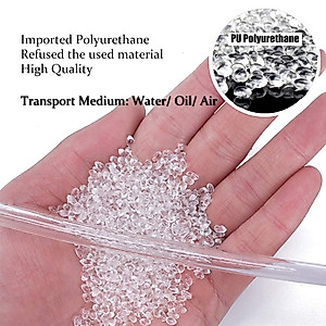 Quickun Pneumatic Tubing 4mm x 2.5mm PU Polyurethane Tube Air Hose Line for Air Compressor Fitting or Fluid Transfer (Clear 32.8ft/10Meters)