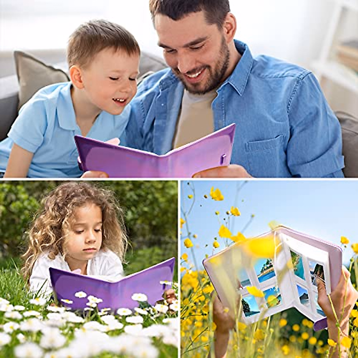 256 Pockets Polaroid Book Album for Fujifilm Instax Mini 12 11 9 8 7+ 40 evo LiPlay Instant Camera, Polaroid Snap PIC-300 Z2300 Instant Camera, Kodak 2X3 Film (Magic Purple)