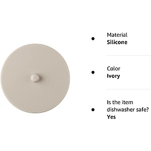 Carrotez 2 Pack Silicone Cup Cover Lids, 4.3 Inch Mug Covers, Reusable Silicone Coffee and Tea Cup Lids - Ivory