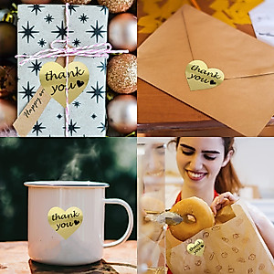 1000PCS Gold Thank You Stickers, 1.5" Thank You Stickers Roll,2Rolls Thank You Labels for Small Business, Packaging Bags,Wedding,Birthday,Christmas, Mother’s Day