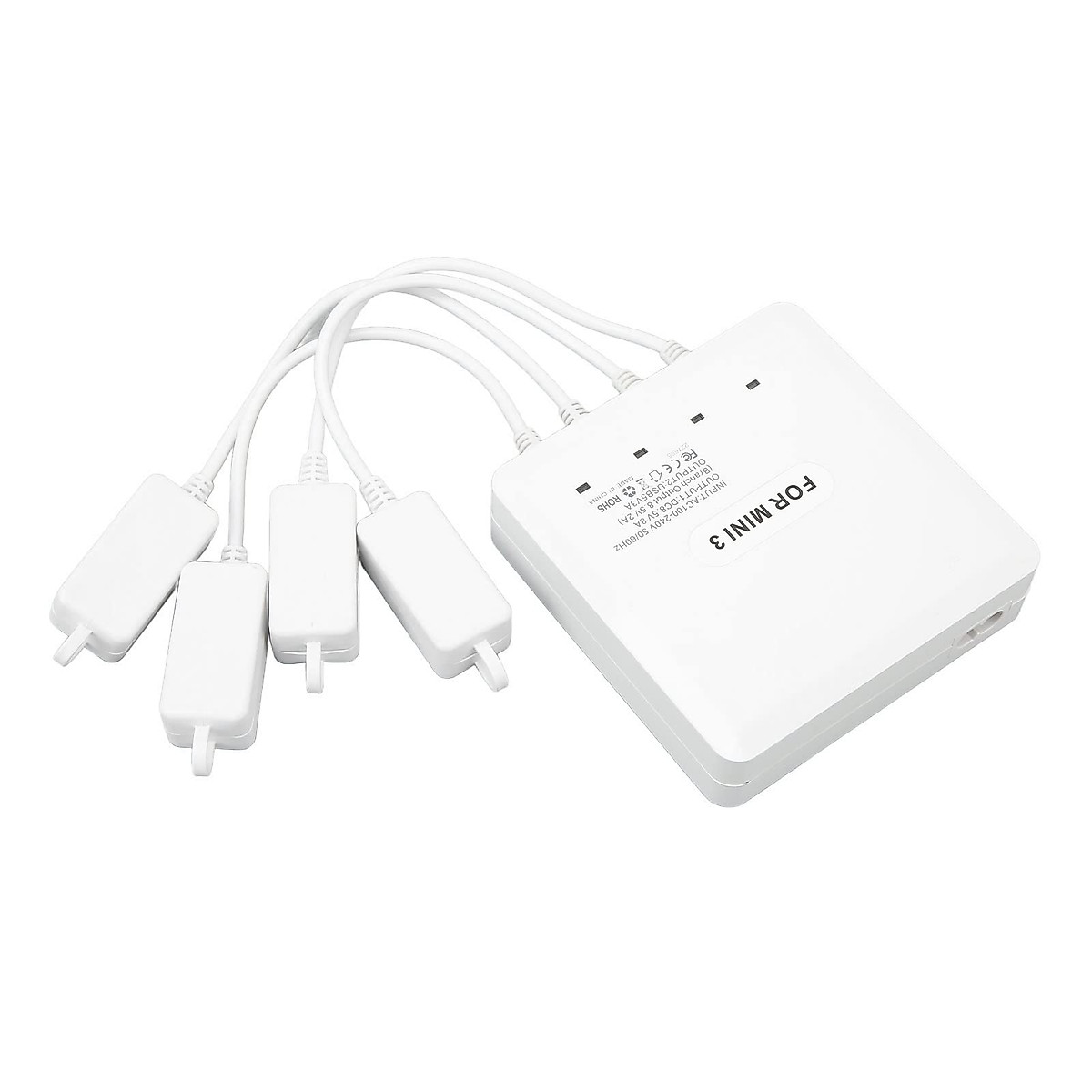 Tnfeeon Drone Battery Charging Hub, 4 Way Plastic Casing 5V 3A USB Output Drone Battery Charger for Mini 3 Pro (US Plug 100‑240V)