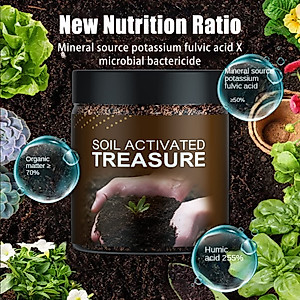 XIRUJNFD Soil Activated Treasure-You Will Be Amazed! Indoor Plant Fertilizer, Soil Activated Treasure, Fertilizer for Plants Flower Lawn, Improve Plant Growth (100g,3Pcs)
